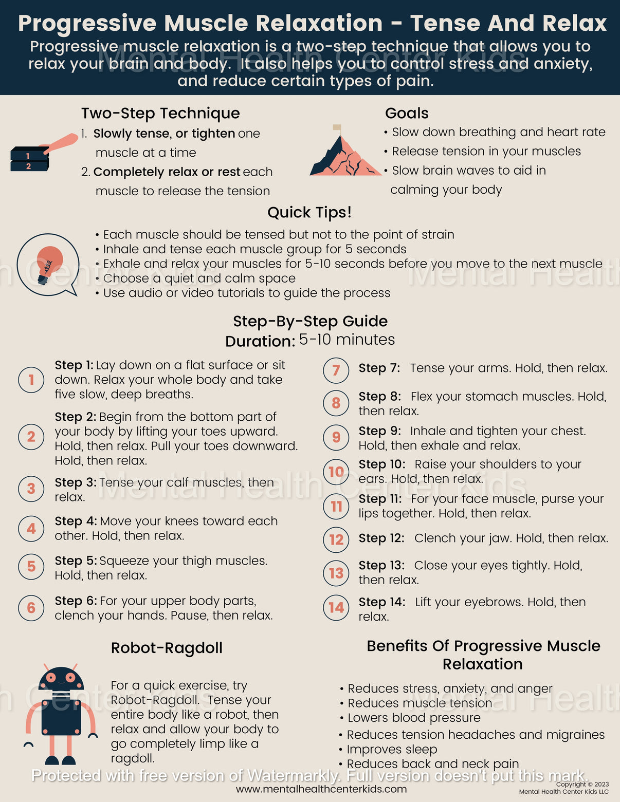 Progressive Muscle Relaxation (PDF) – Mental Health Center Kids