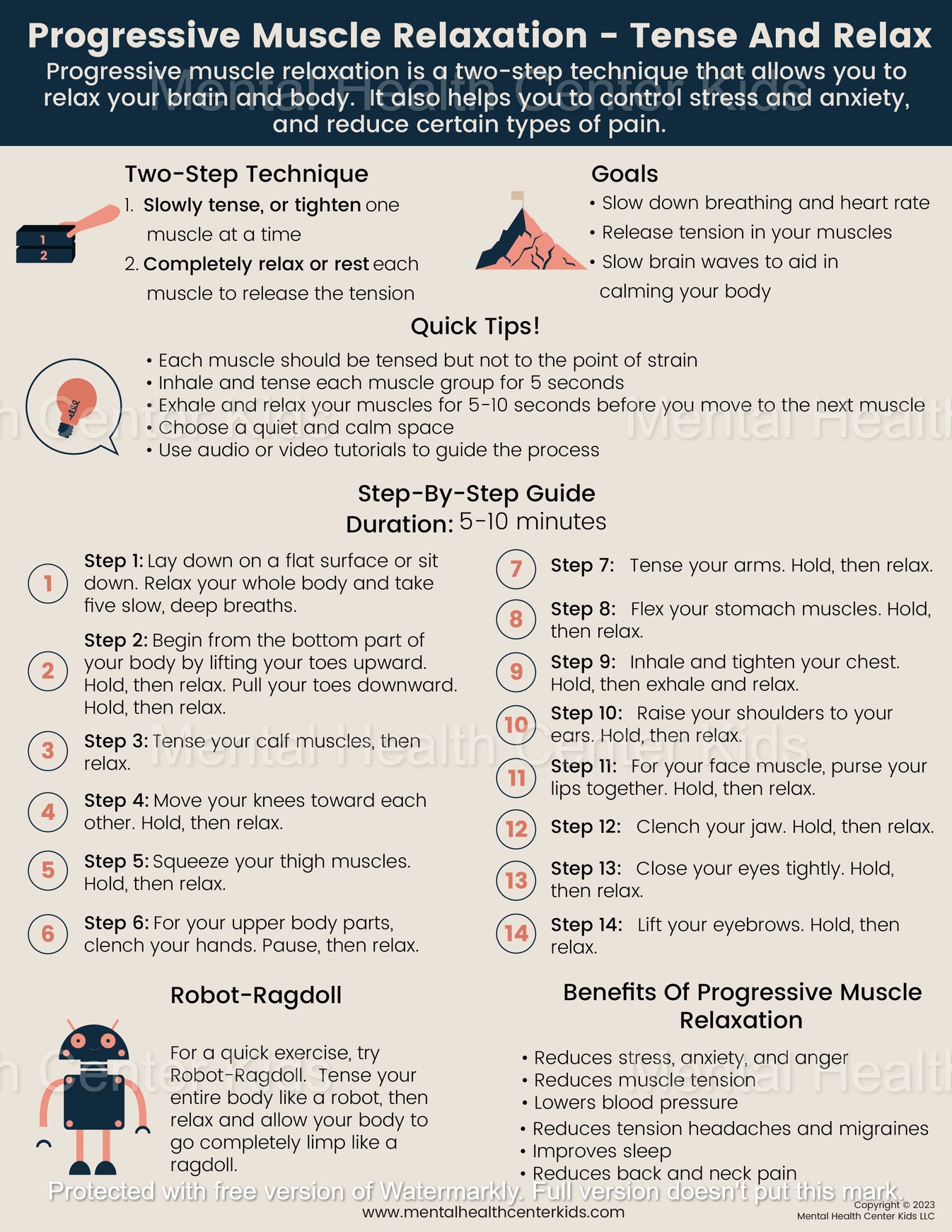 Progressive Muscle Relaxation (PDF) – Mental Health Center Kids