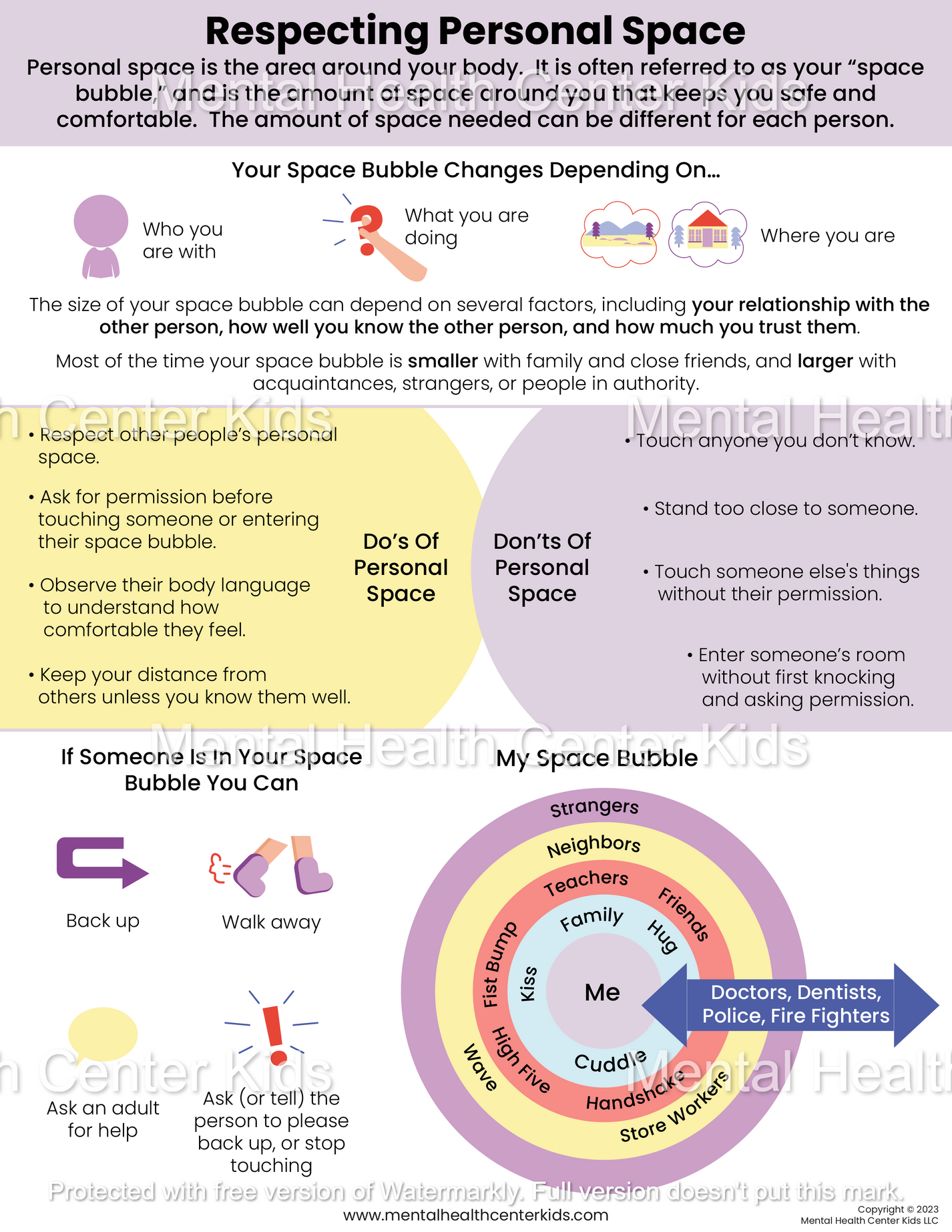 Respecting Personal Space – Mental Health Center Kids
