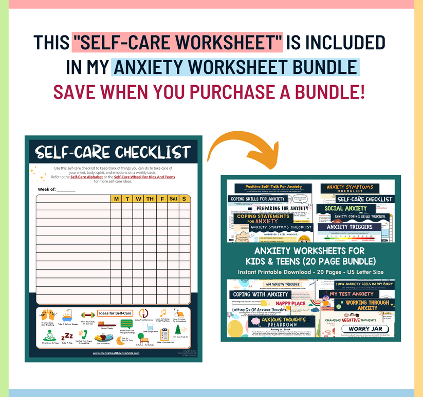 Anxiety Self-Care Checklist – Mental Health Center Kids