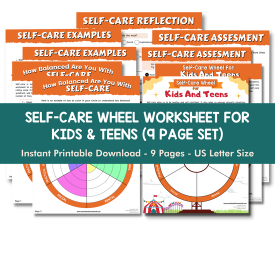 Self-Care Wheel Worksheet – Mental Health Center Kids