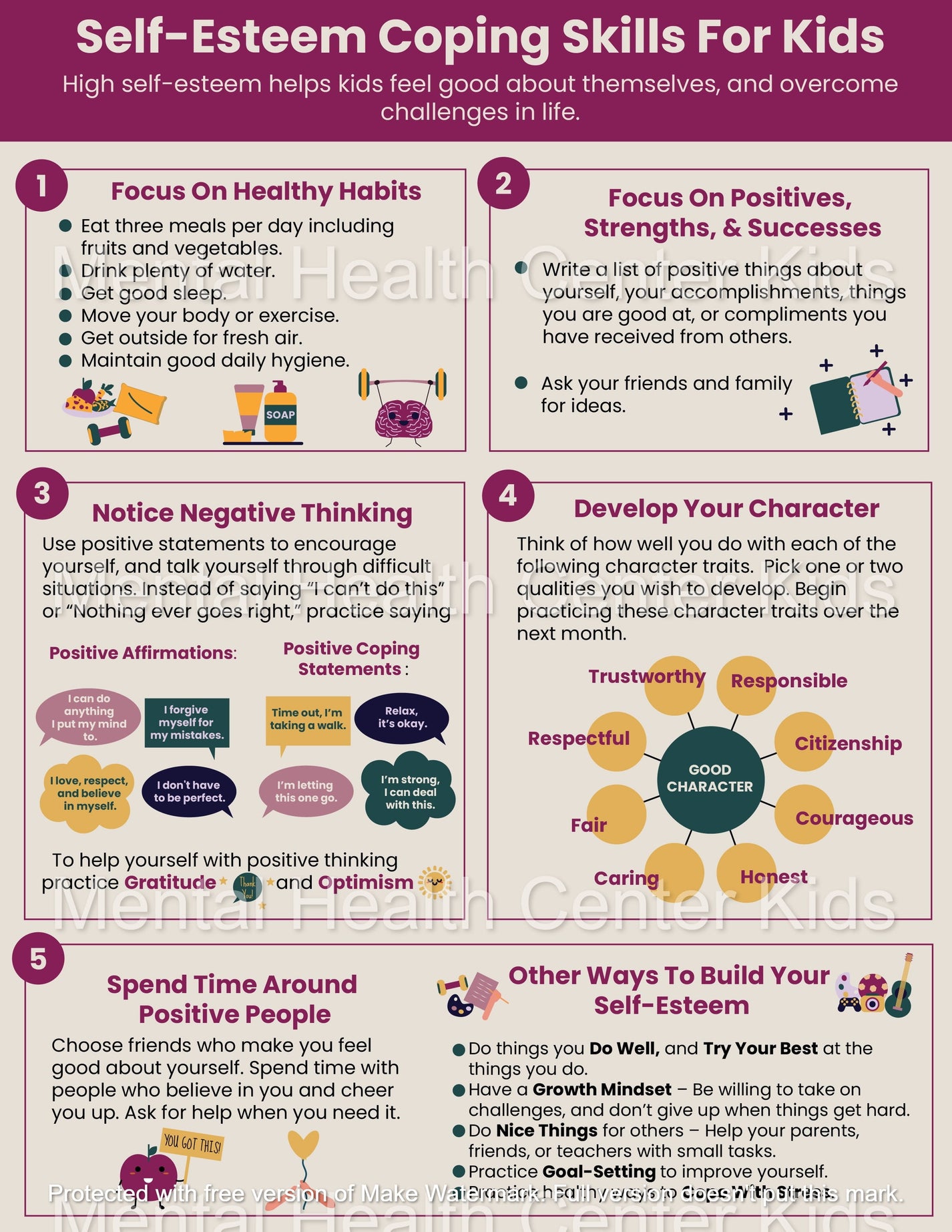 Self-Esteem Coping Skills for Kids – Mental Health Center Kids