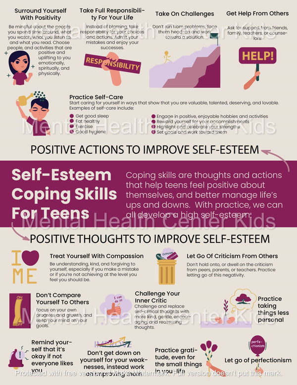 Self-Esteem Coping Skills for Teens – Mental Health Center Kids