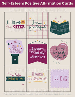 Positive Affirmation Cards – Mental Health Center Kids