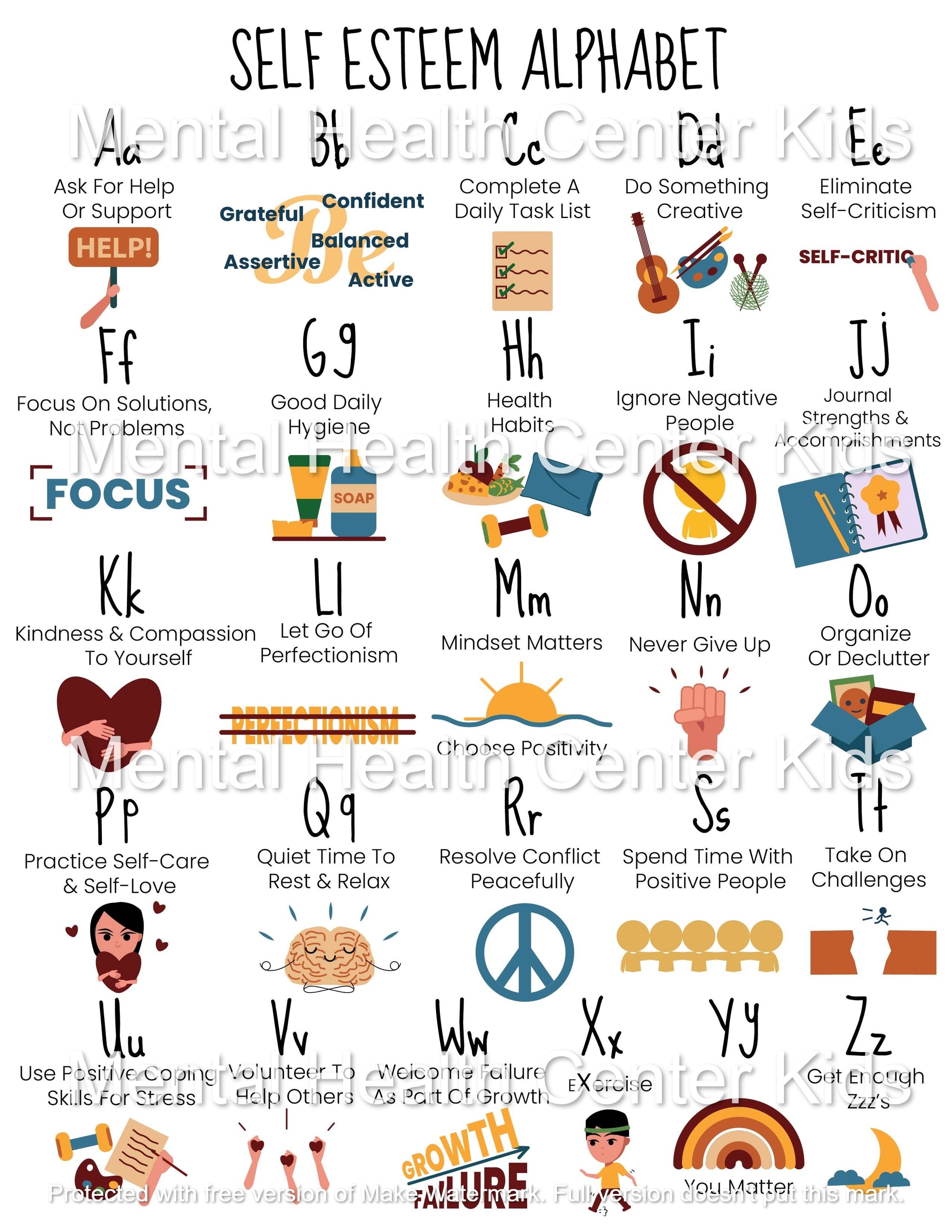 The Alphabet of Self-Esteem – Mental Health Center Kids
