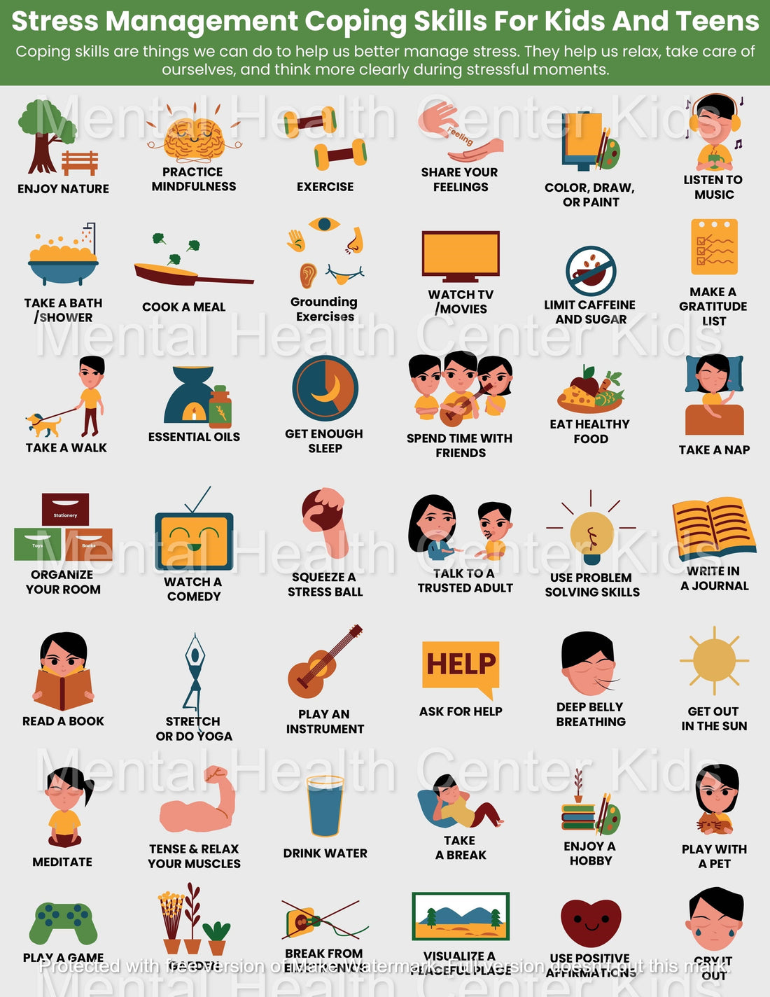 Coping Skills for Stress Management – Mental Health Center Kids