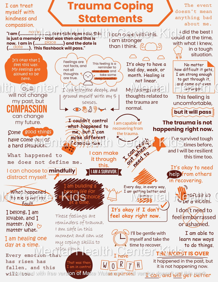 Positive Self Statements for Coping with PTSD – Mental Health Center Kids