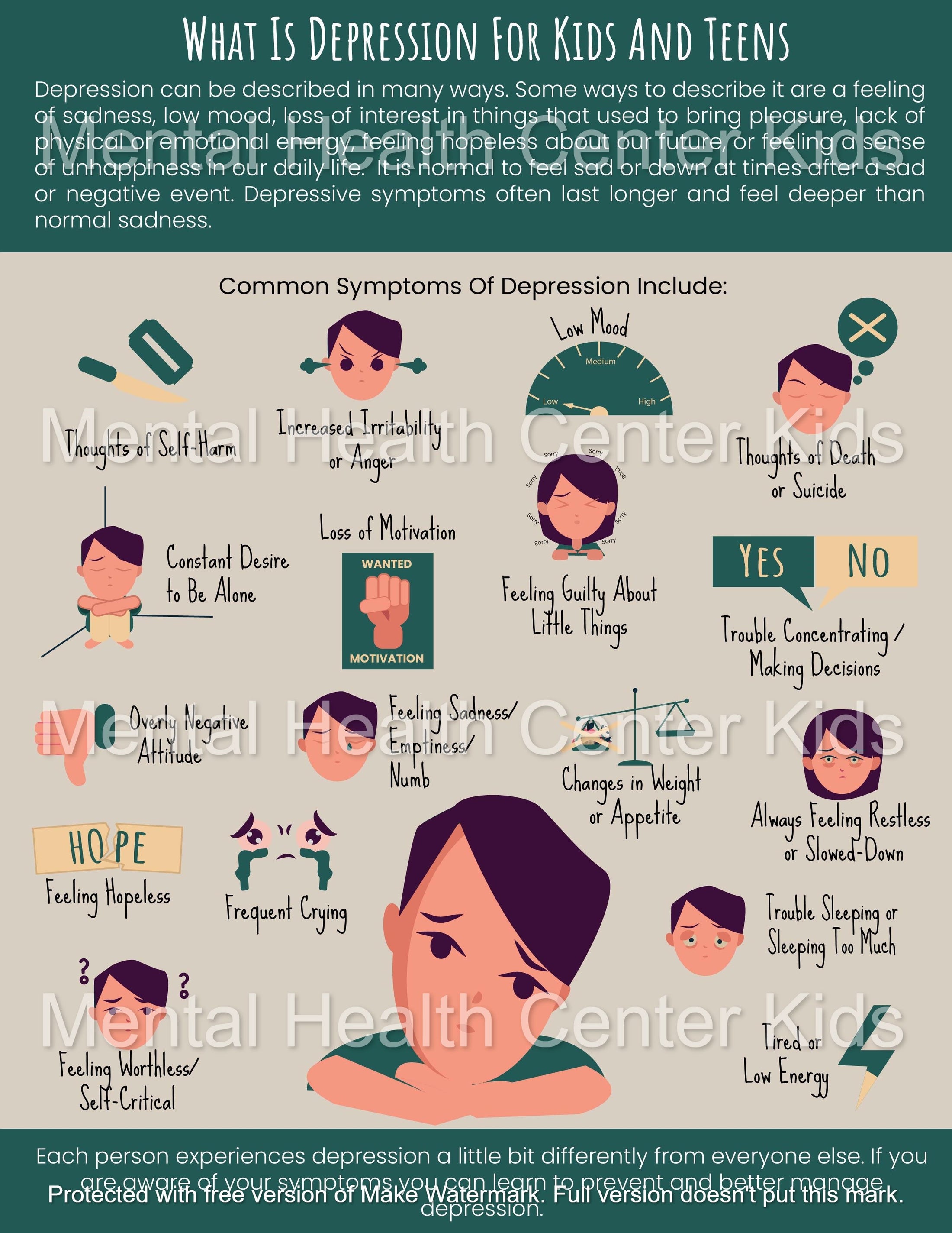 Depression Coping Skills (PDF) – Mental Health Center Kids