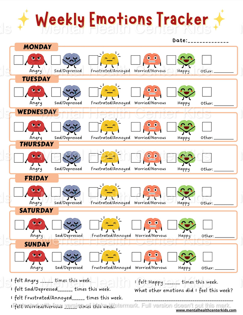 Emotions Tracker – Mental Health Center Kids