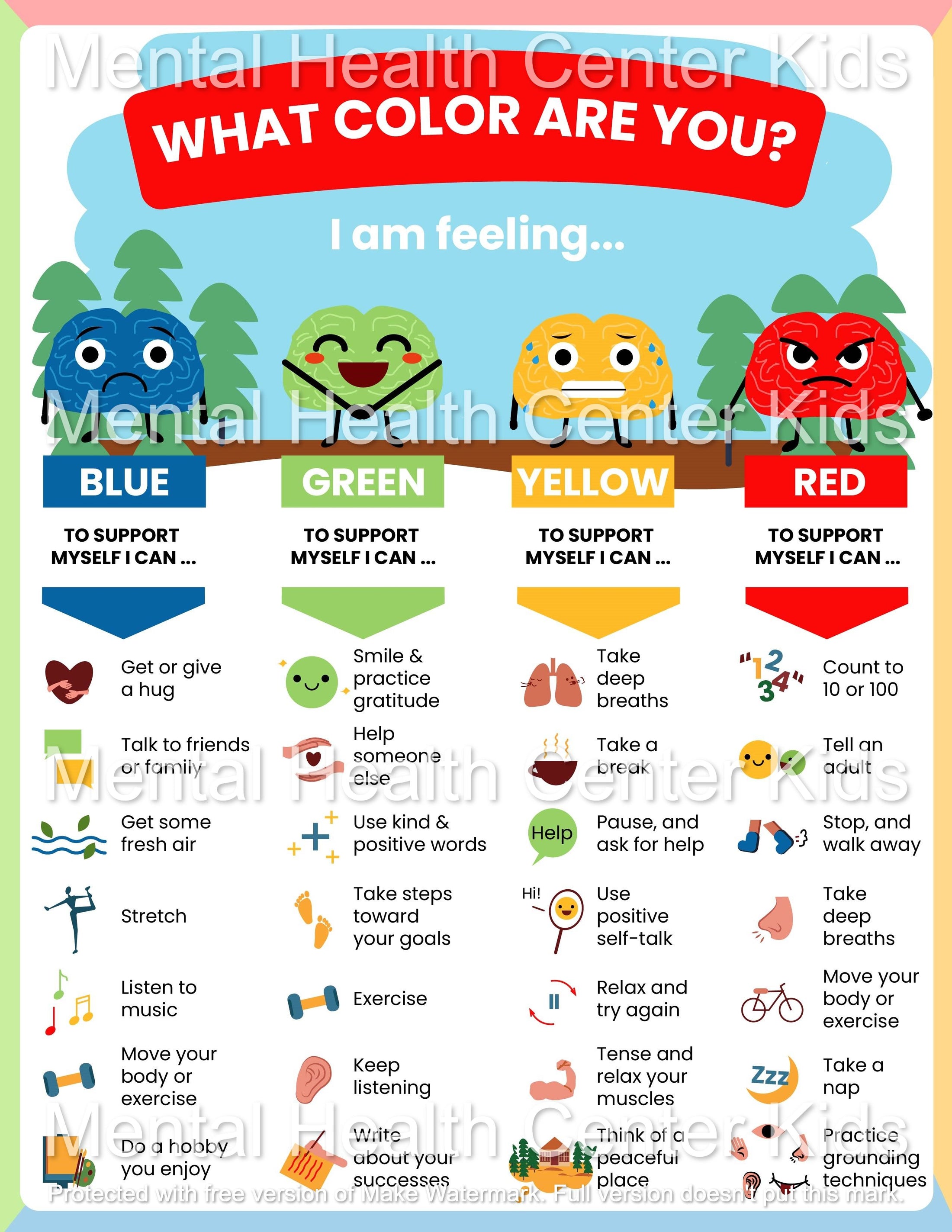 Feelings and Emotions Charts for Kids – Mental Health Center Kids