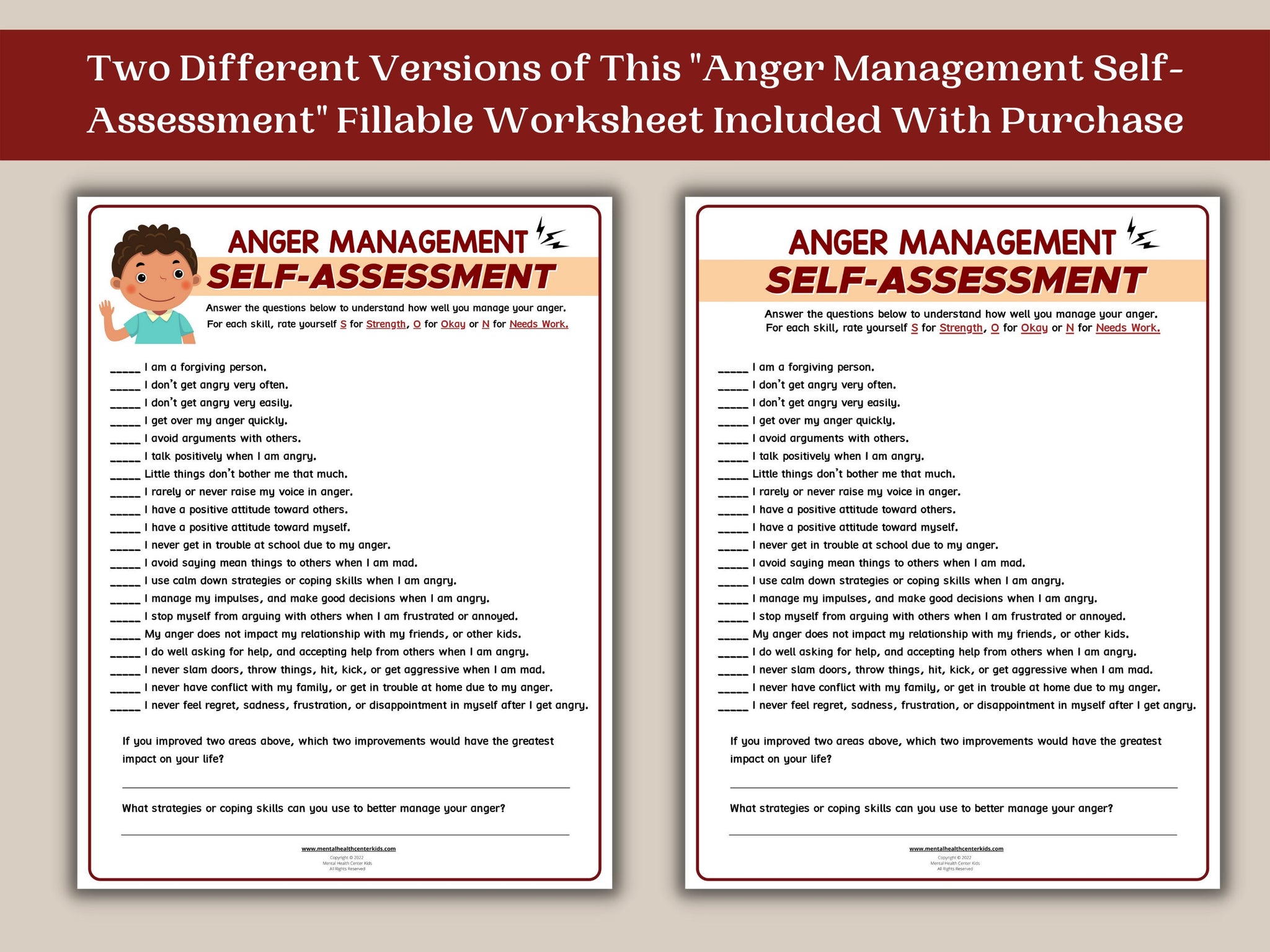 Self-Assessment Test for Anger – Mental Health Center Kids