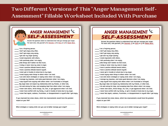 Self-Assessment Test for Anger – Mental Health Center Kids