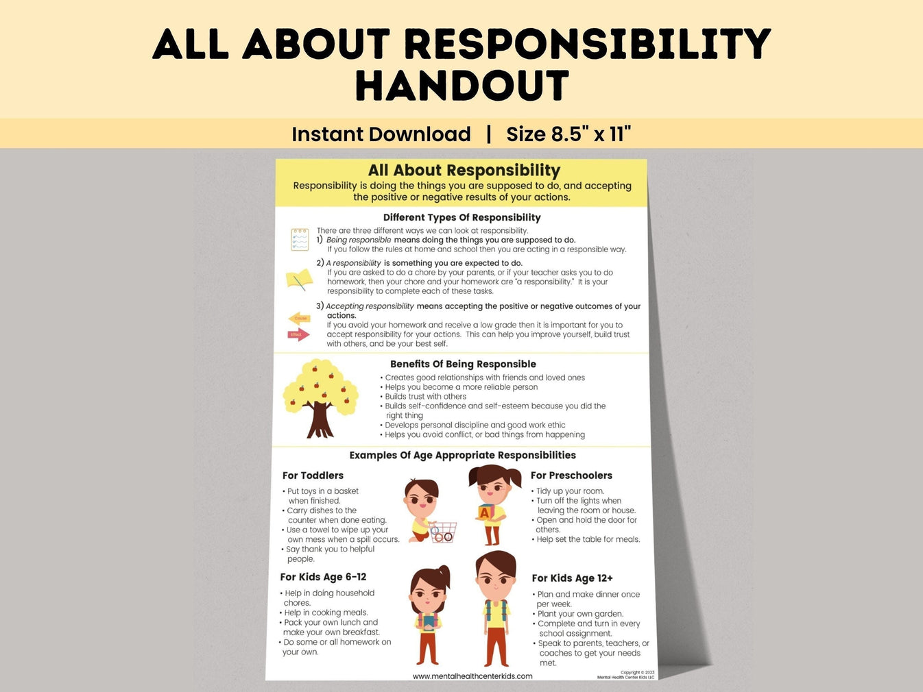 All About Responsibility – Mental Health Center Kids