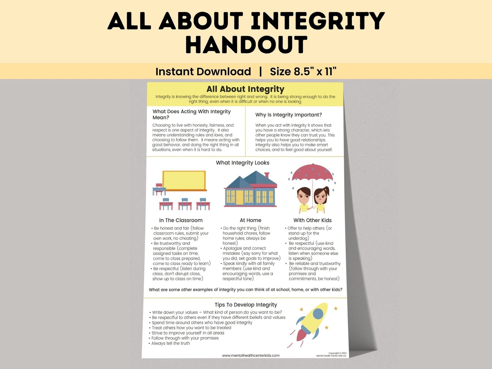 All About Integrity – Mental Health Center Kids