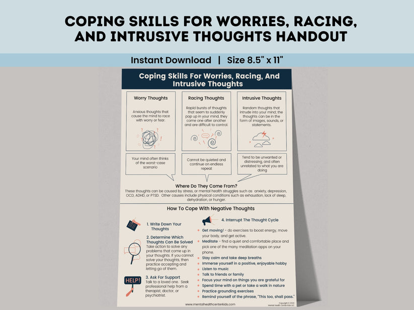 Coping Skills For Worries, Racing, And Intrusive Thoughts – Mental ...