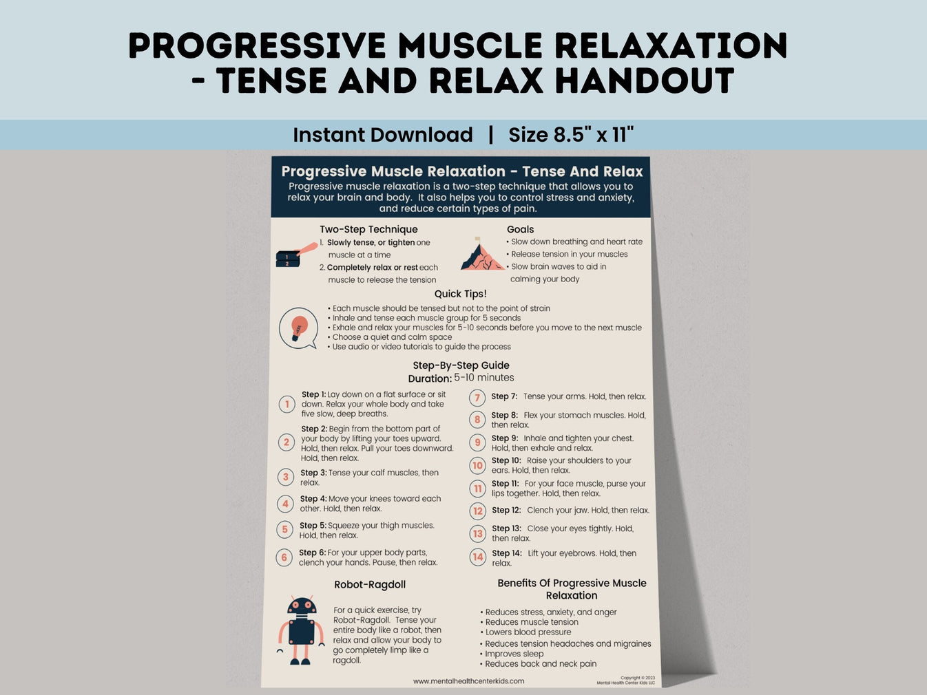 Progressive Muscle Relaxation (PDF) – Mental Health Center Kids