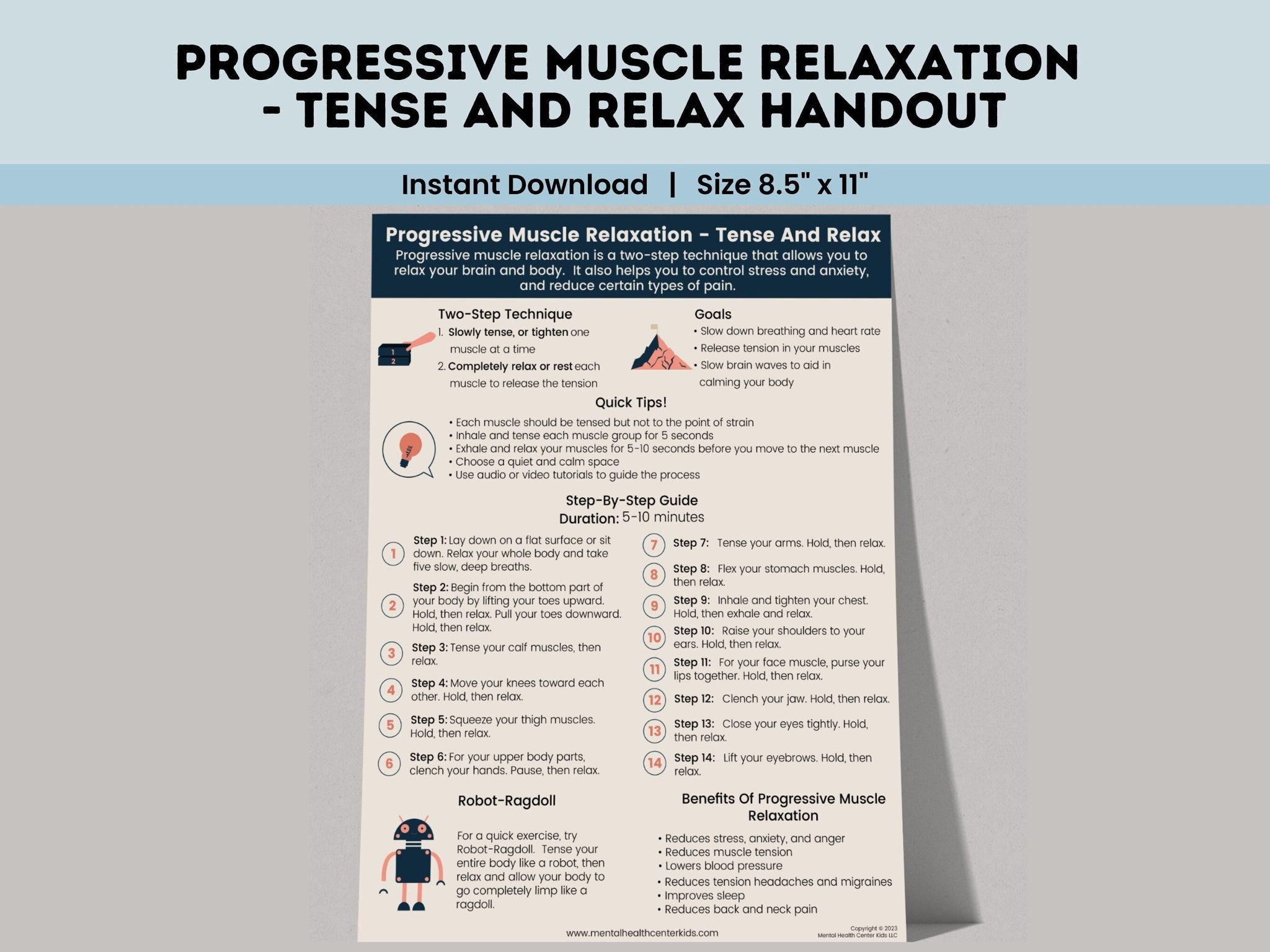 Progressive Muscle Relaxation (PDF) – Mental Health Center Kids