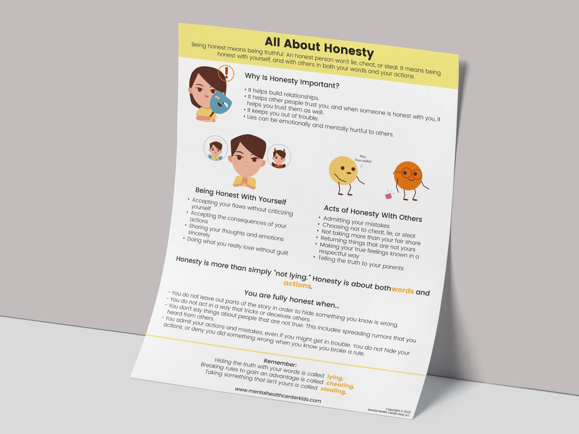 All About Honesty – Mental Health Center Kids