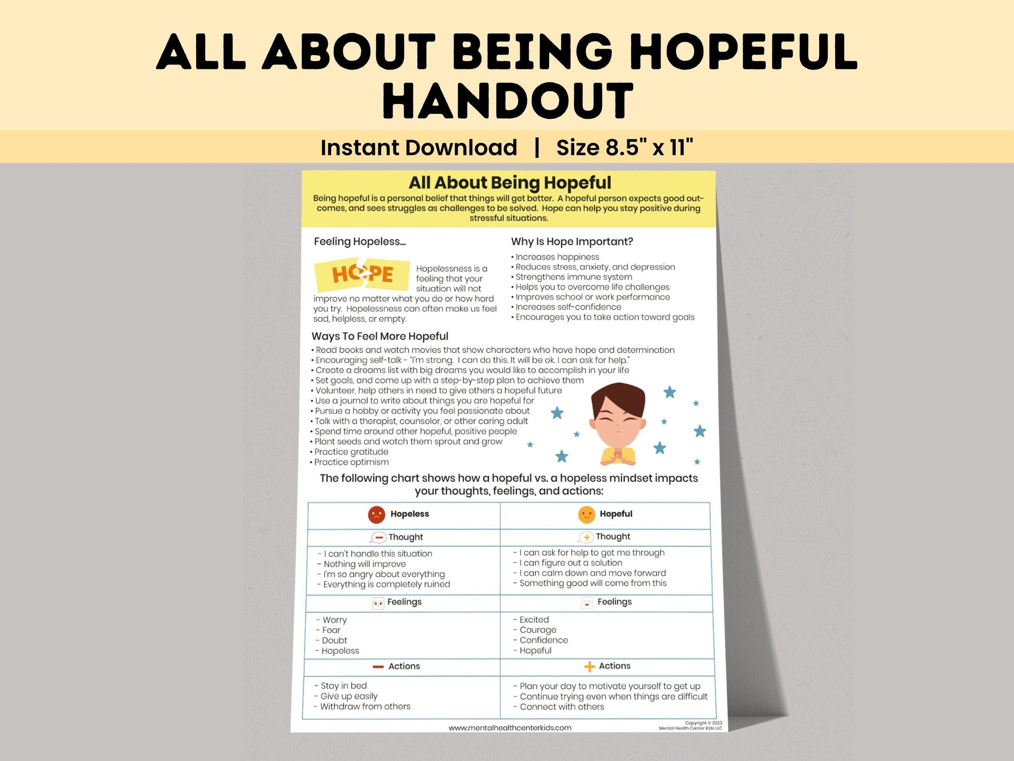 All About Being Hopeful – Mental Health Center Kids