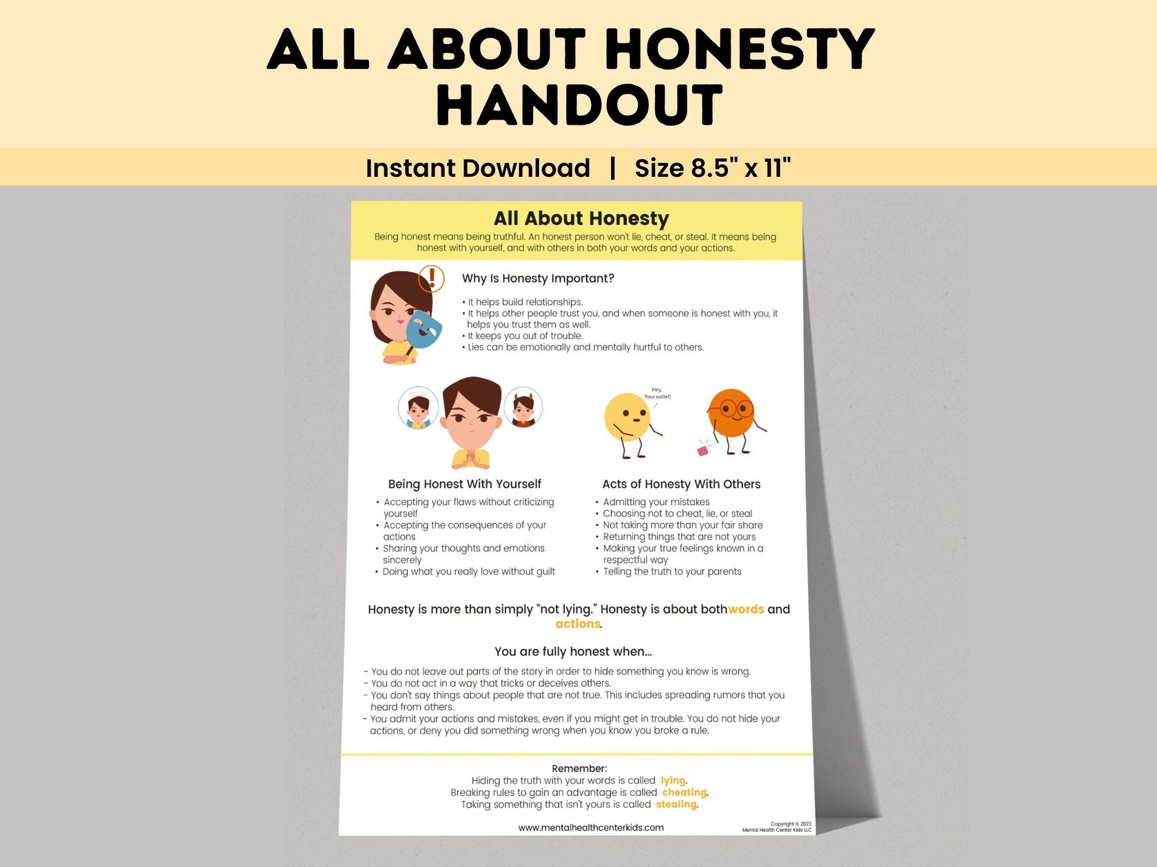 All About Honesty#N# – Mental Health Center Kids