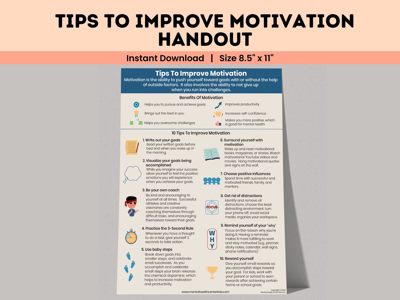 Tips to Improve Self-Motivation (PDF) – Mental Health Center Kids
