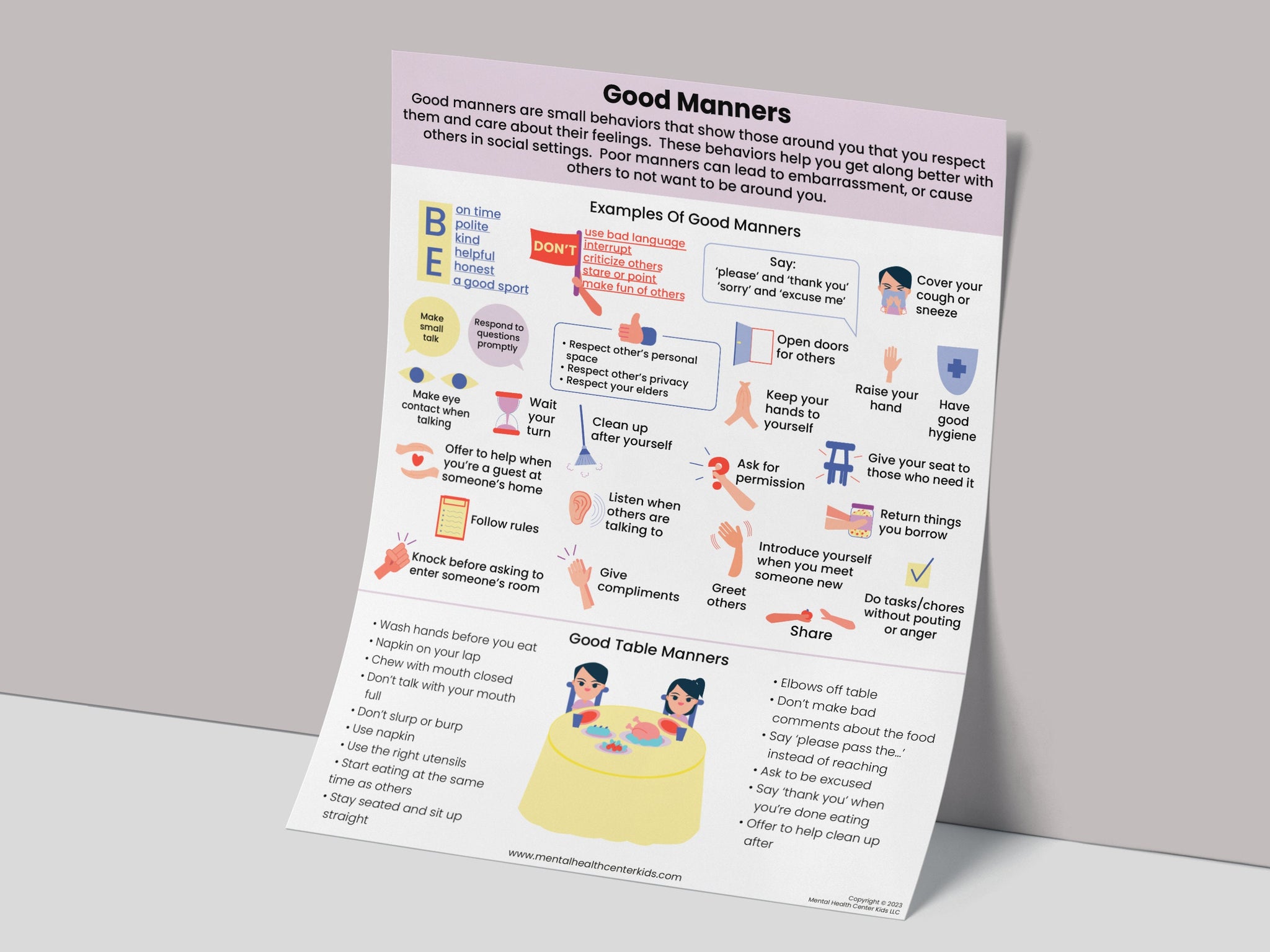 All About Good Manners – Mental Health Center Kids