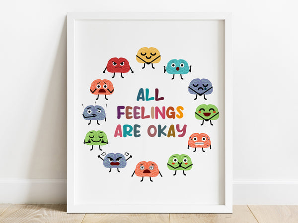 All Feelings Are Okay Emoji Poster – Mental Health Center Kids