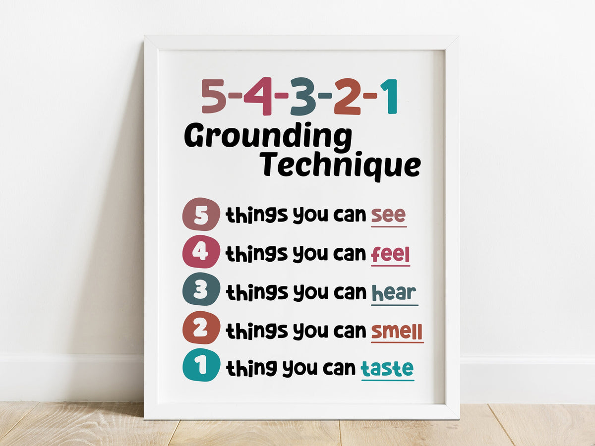 54321 Grounding Technique Poster – Mental Health Center Kids