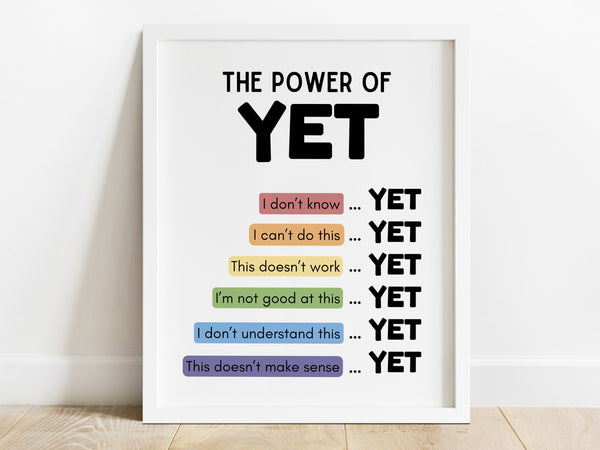Power Of Yet Poster For Kids – Mental Health Center Kids