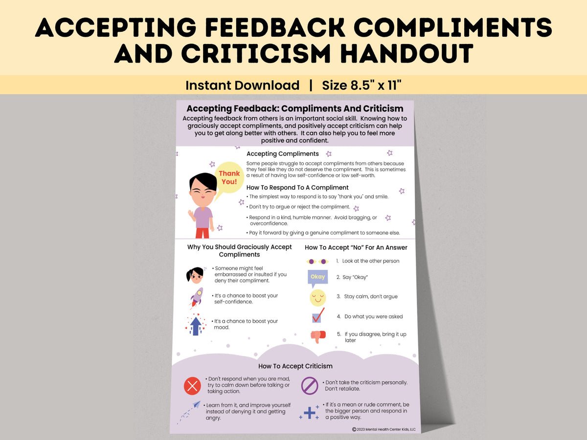 Accepting Feedback: Compliments and Criticisms – Mental Health Center Kids