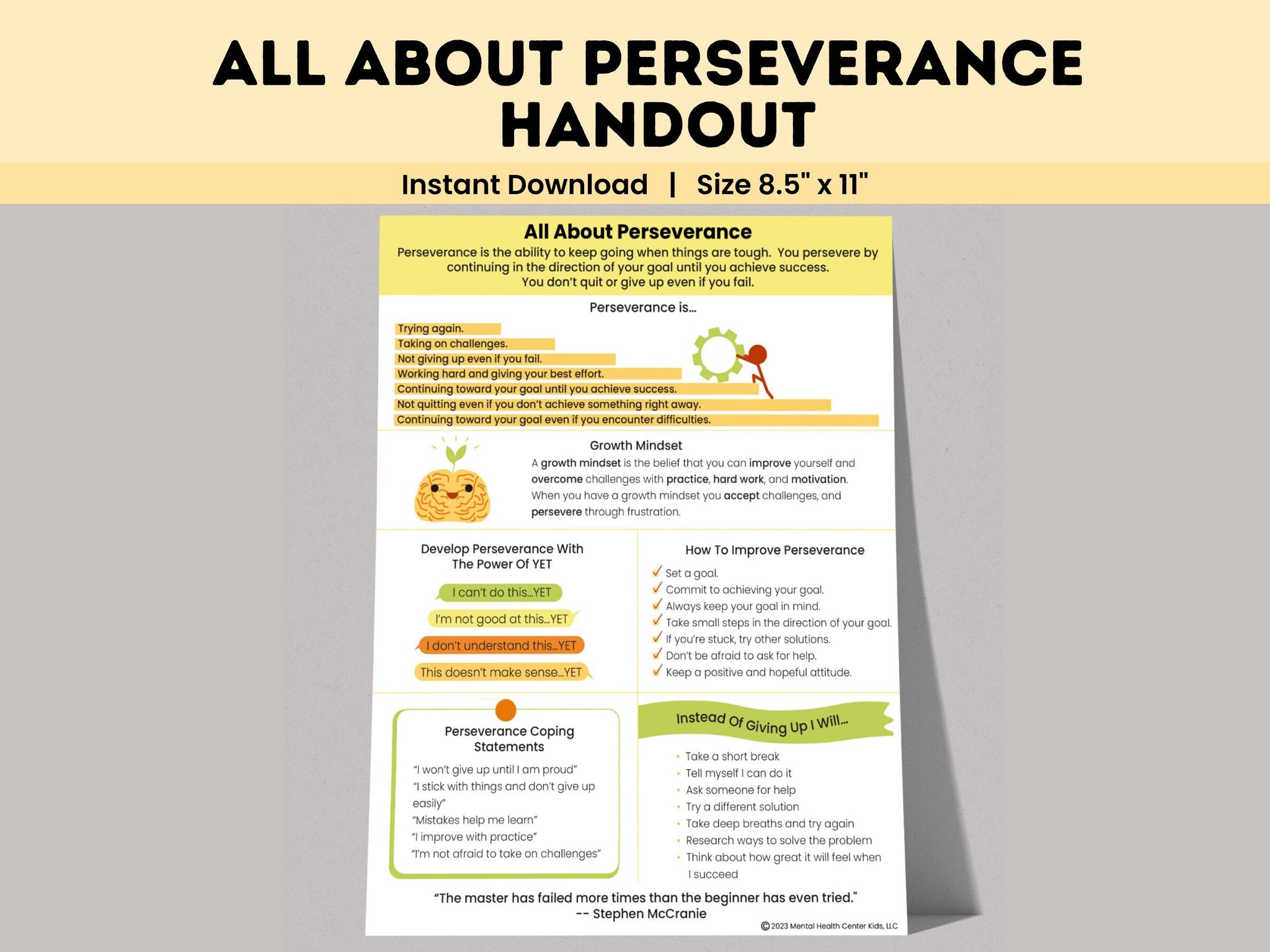 All About Perseverance – Mental Health Center Kids