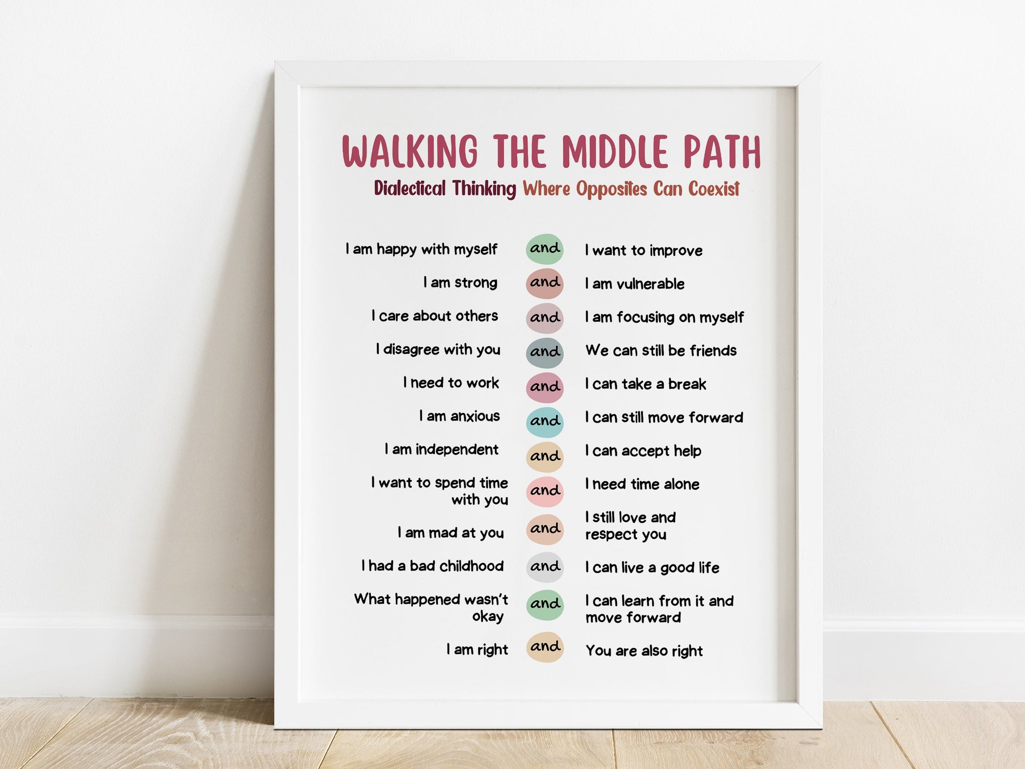 Walking The Middle Path DBT Poster – Mental Health Center Kids