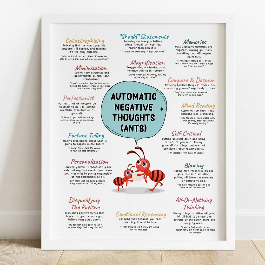 Automatic Negative Thoughts Poster – Mental Health Center Kids