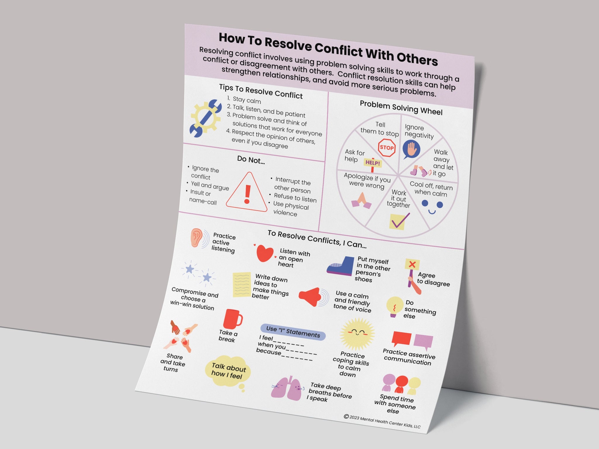 Conflict Resolution Poster – Mental Health Center Kids
