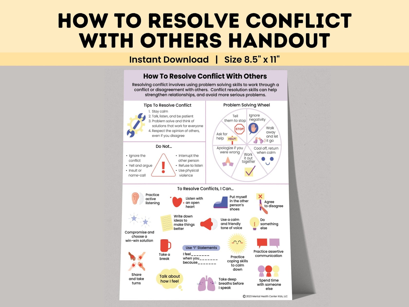 Conflict Resolution Poster – Mental Health Center Kids