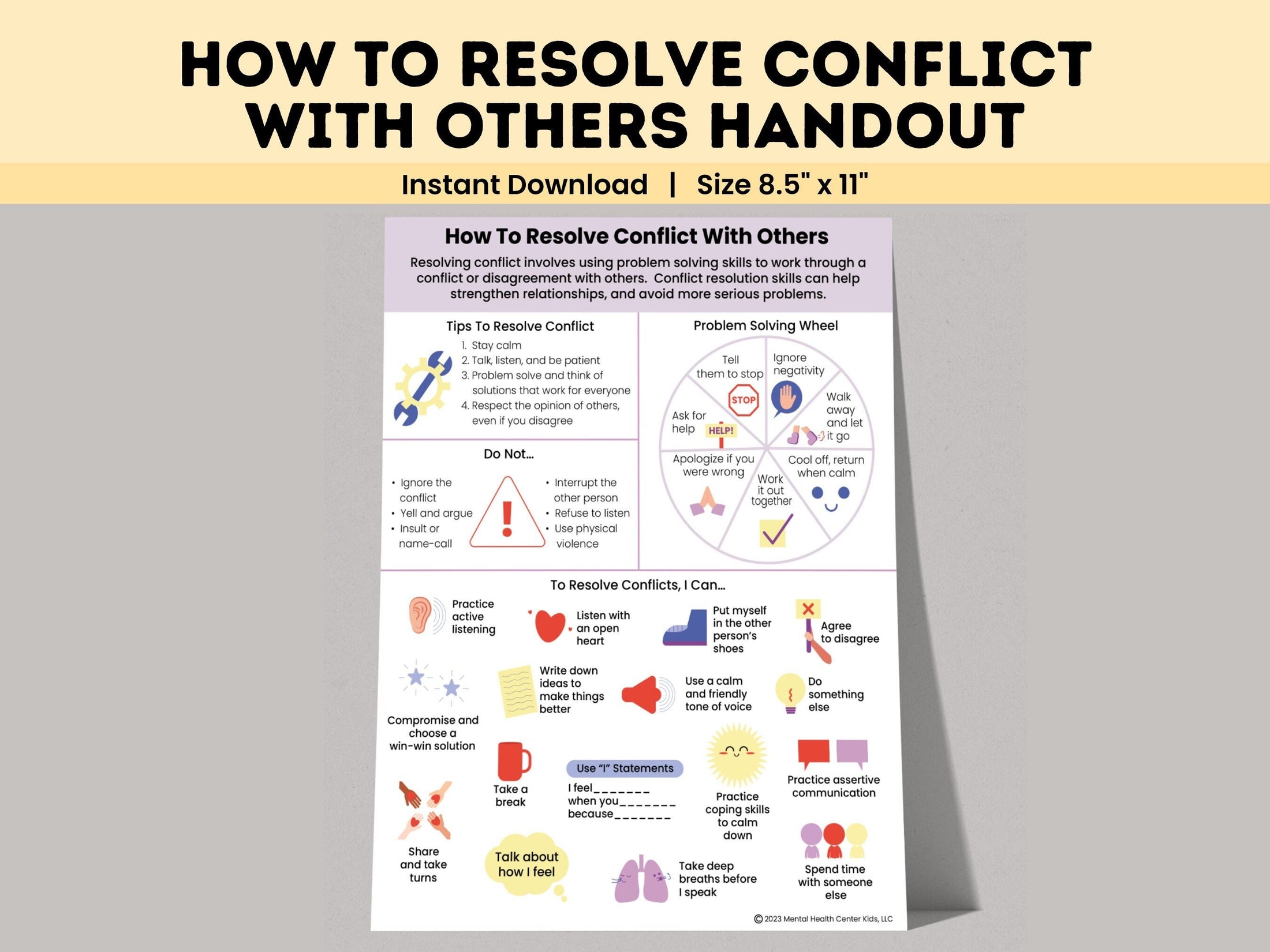 Conflict Resolution Poster – Mental Health Center Kids