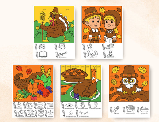 Thanksgiving Color By Coping Skills Coloring Pages – Mental Health ...