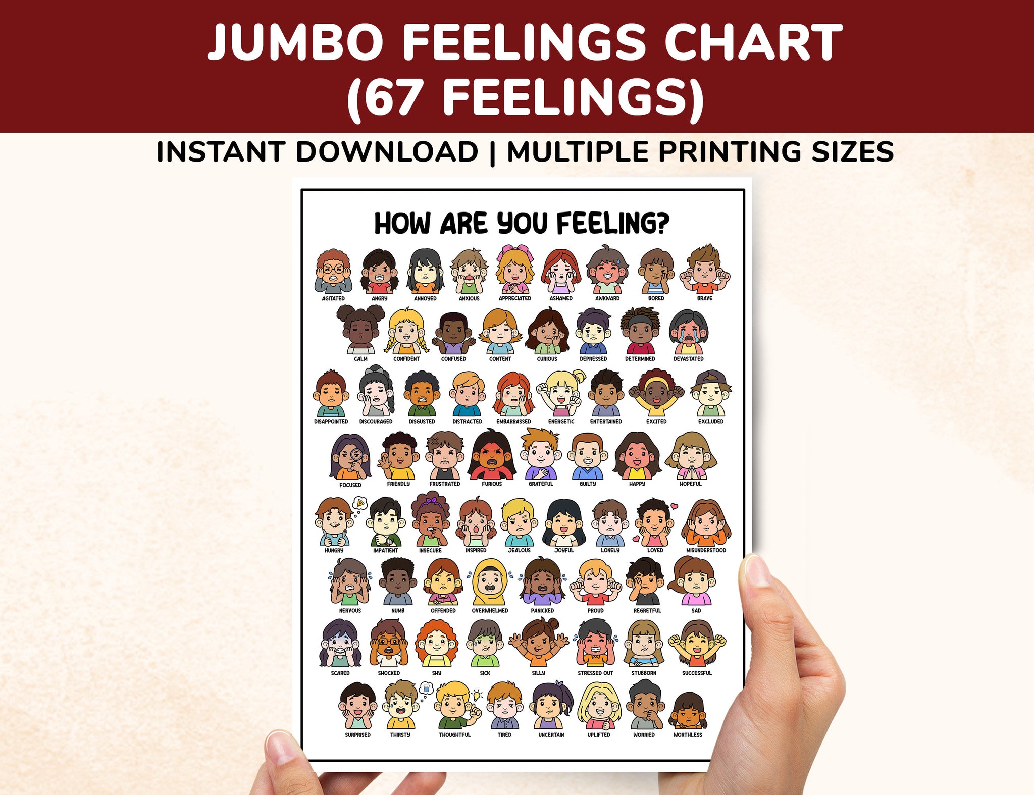 How Are You Feeling Chart (Extra Large) – Mental Health Center Kids