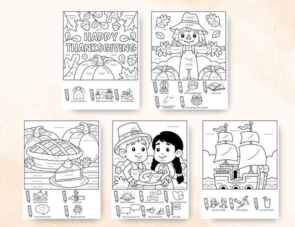 Thanksgiving Color By Coping Skills Coloring Pages – Mental Health ...